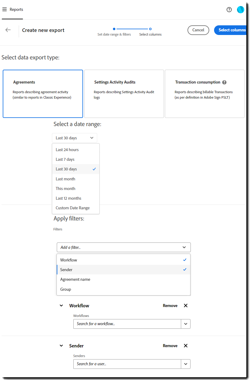 Berichte und Datenexporte